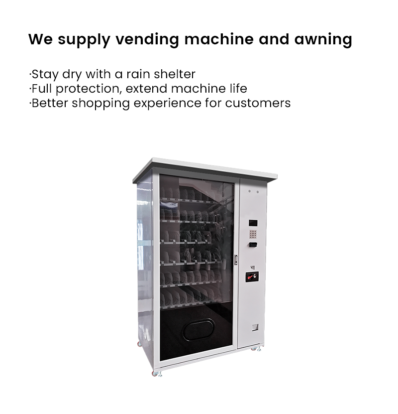 Outdoor Vending Machine with Shelter for Snacks Drinks