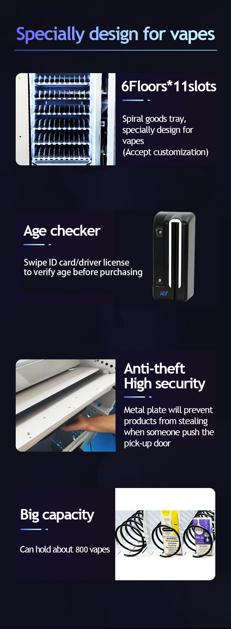 Vape Vending Machine with Age Verification for Europe