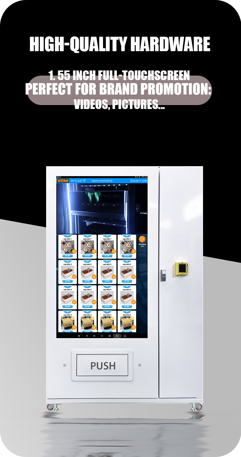 Full-screen snack drink vending machine optional payments