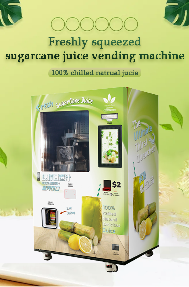 Full Automatic 100% Fresh Sugarcane Juice Vending Machine