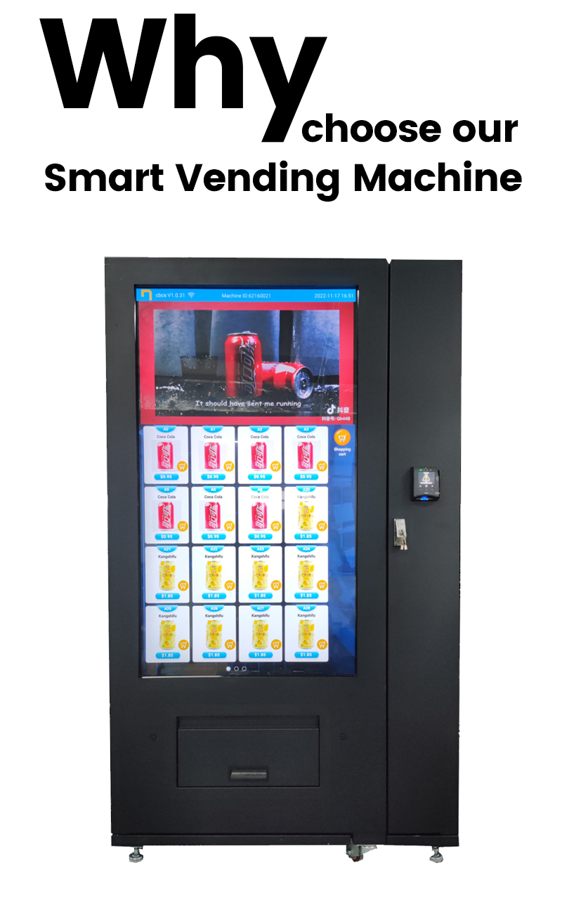Full-screen snack drink vending machine optional payments