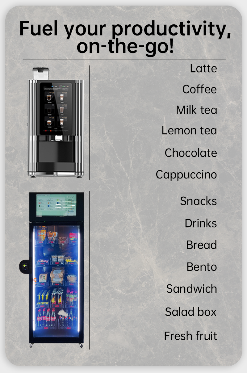 Office Vending Machine for Snack Drink Sandwich Coffee Tea