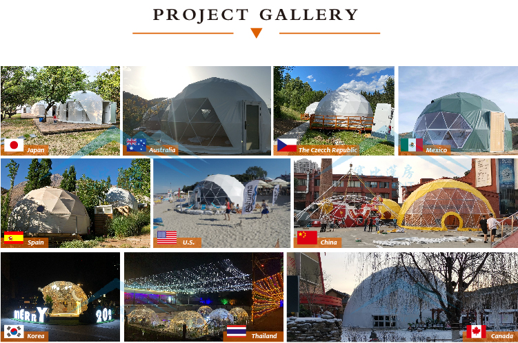 Geodesic prefab dome for 2 person