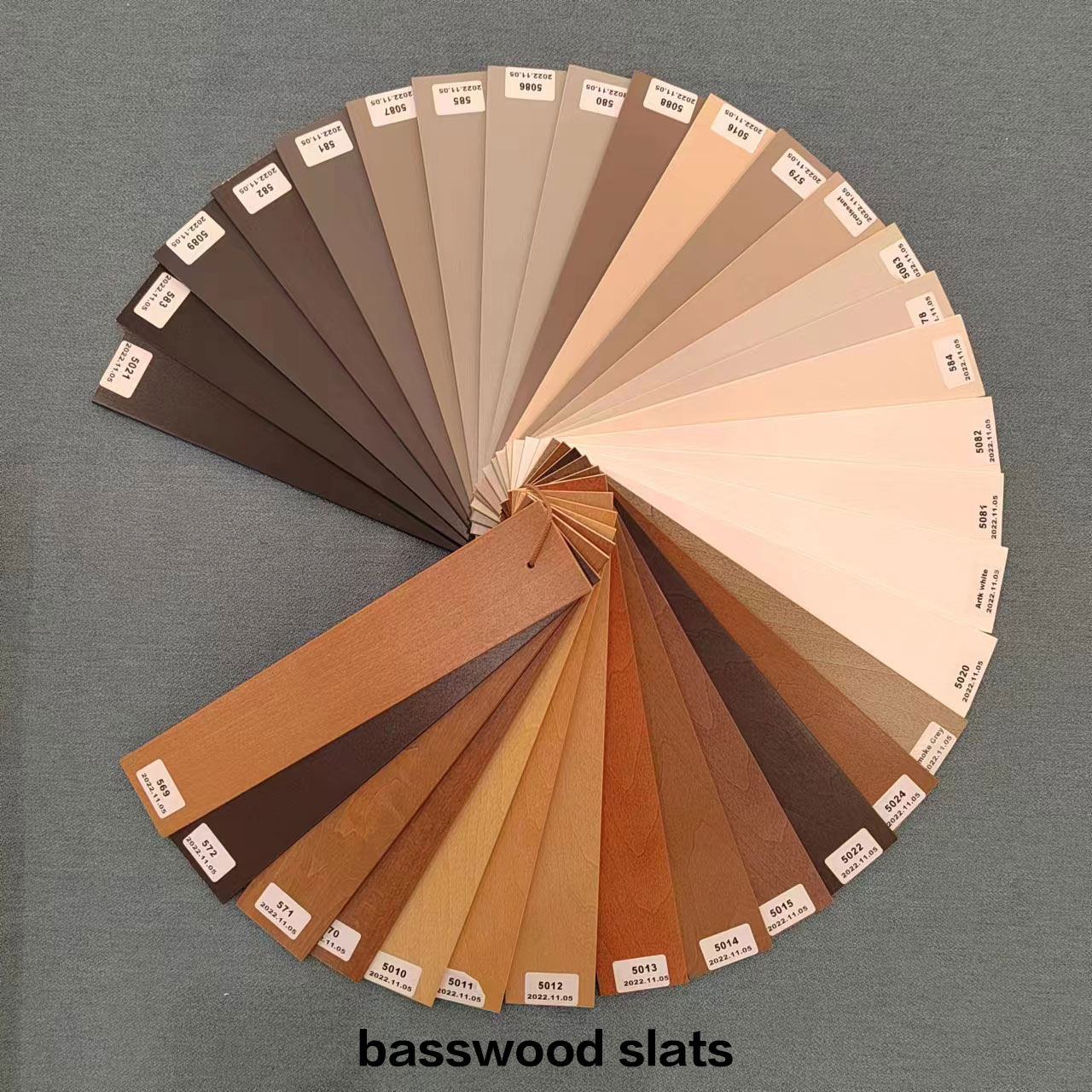 To show you the color of slats we have made - Heze Huasheng Wooden Co., Ltd
