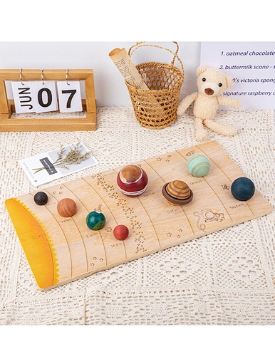 wooden solar system puzzle wooden planet toy|Leemoland.com