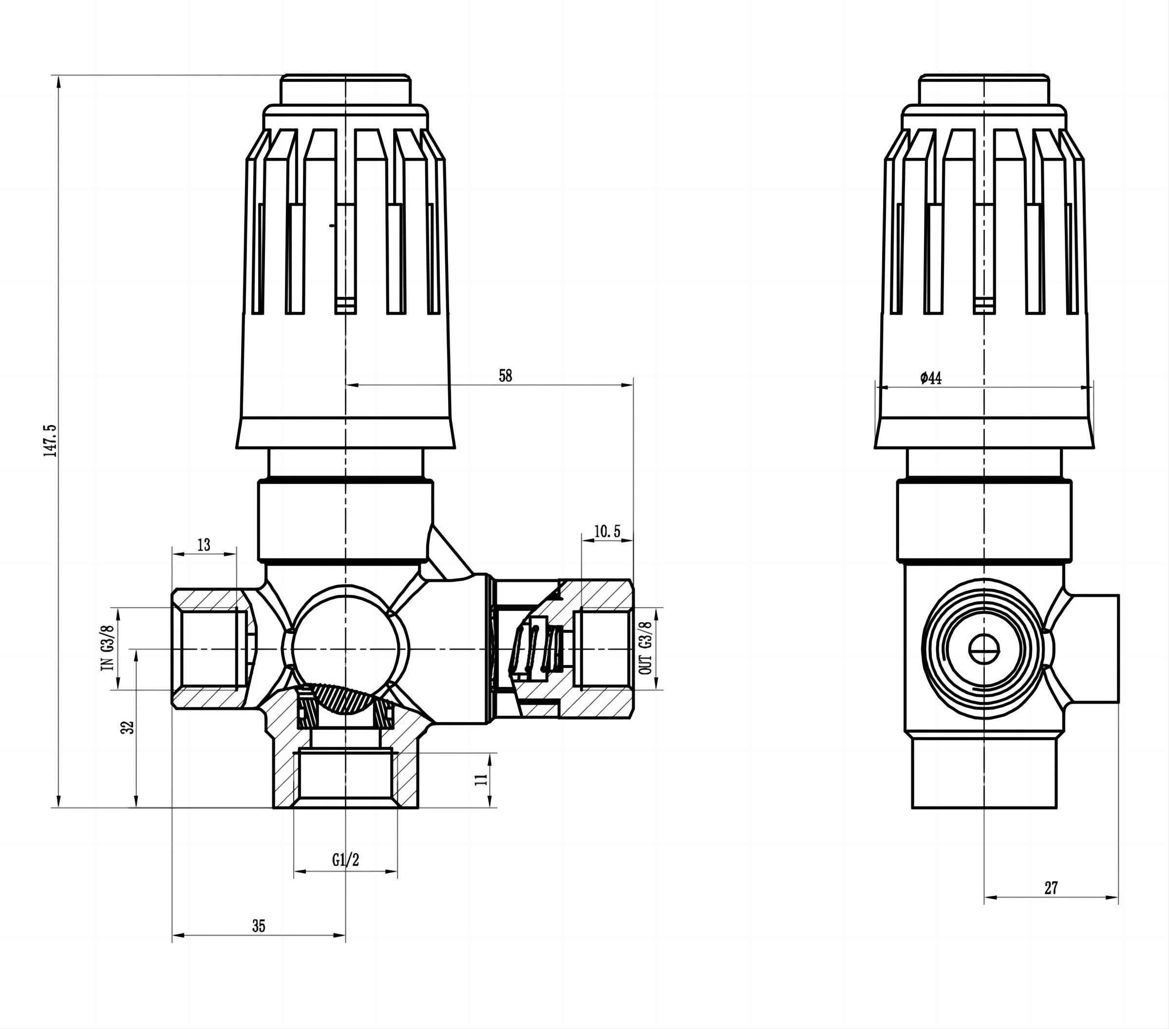 400Bar pressure release valve for pump