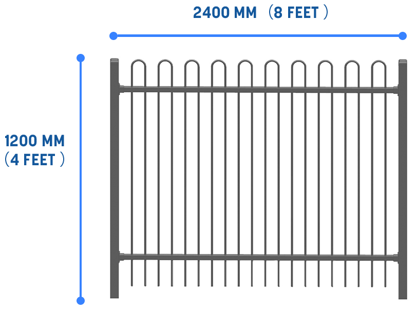 Steel Loop Top Pool Fence Panels - FENCE DEPOT