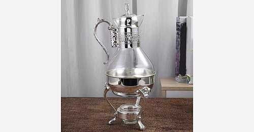 Arabic Tea Coffee Set Glass Jug Carafe Gold sliver handmade Turkish ...