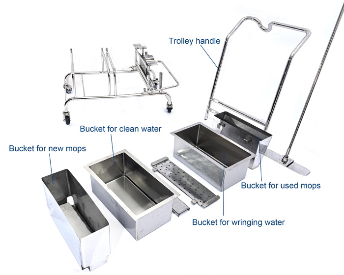 cleanroom mop bucket system, cleanroom mop - Swwip