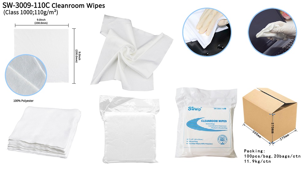Microfiber class 1000 cleanroom wipes | 9inch wiper - Swwip