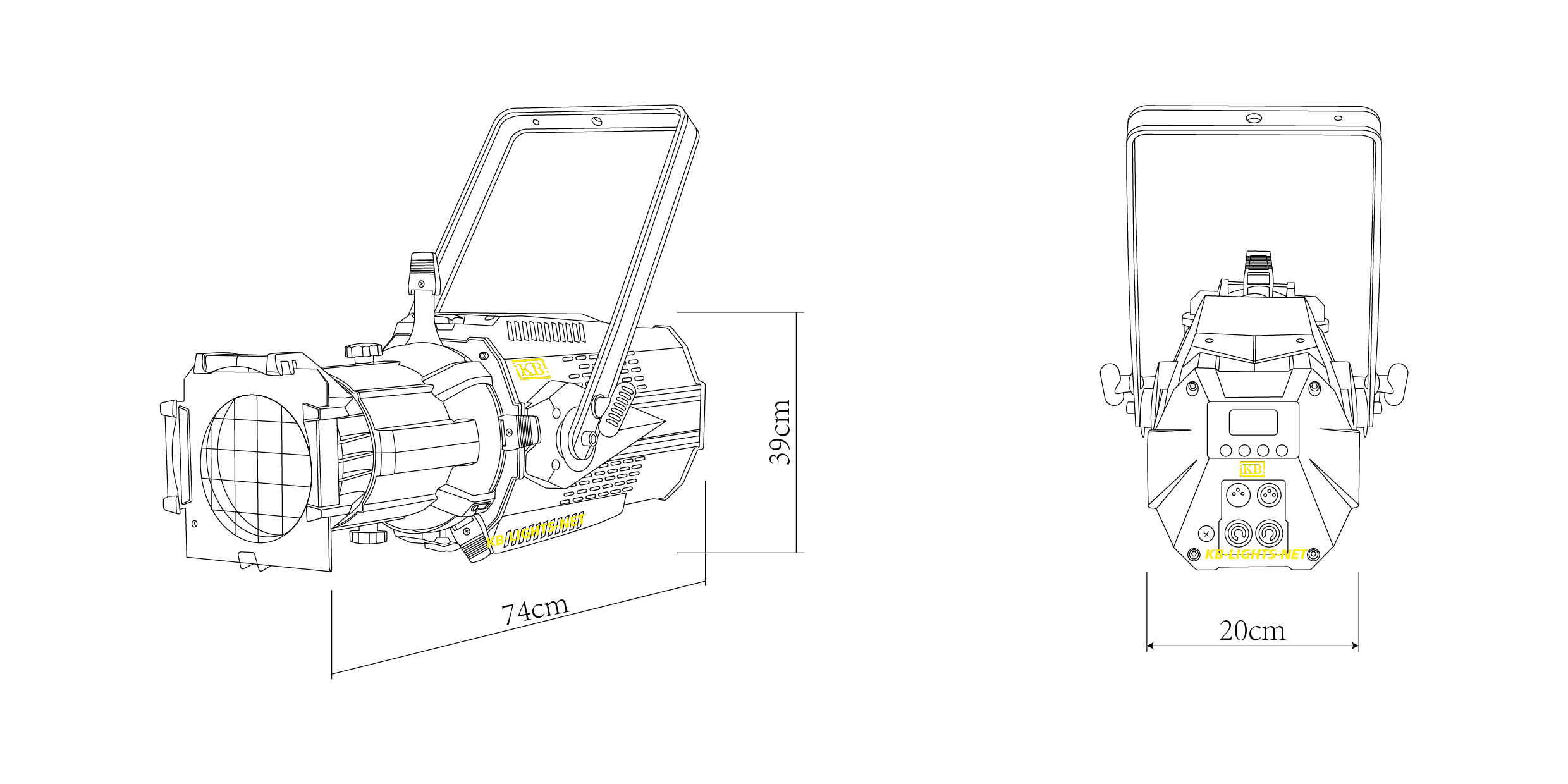 Best led rgbw 4in1 leko profile 200w in 2024|OEM/ODM |KB lighting