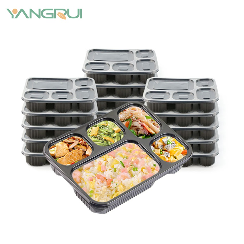 Sustainable Elegance: black 3 compartment to go containers