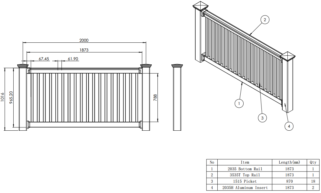 Yardsmart white pvc railing