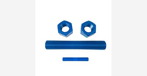 PTFE Coated Stud Bolt and Nut, Blue XYLAN 1424 Coating