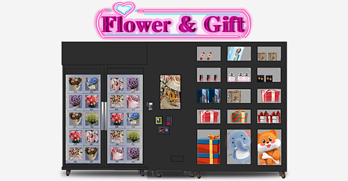 flower and gift vending machine with cooling system
