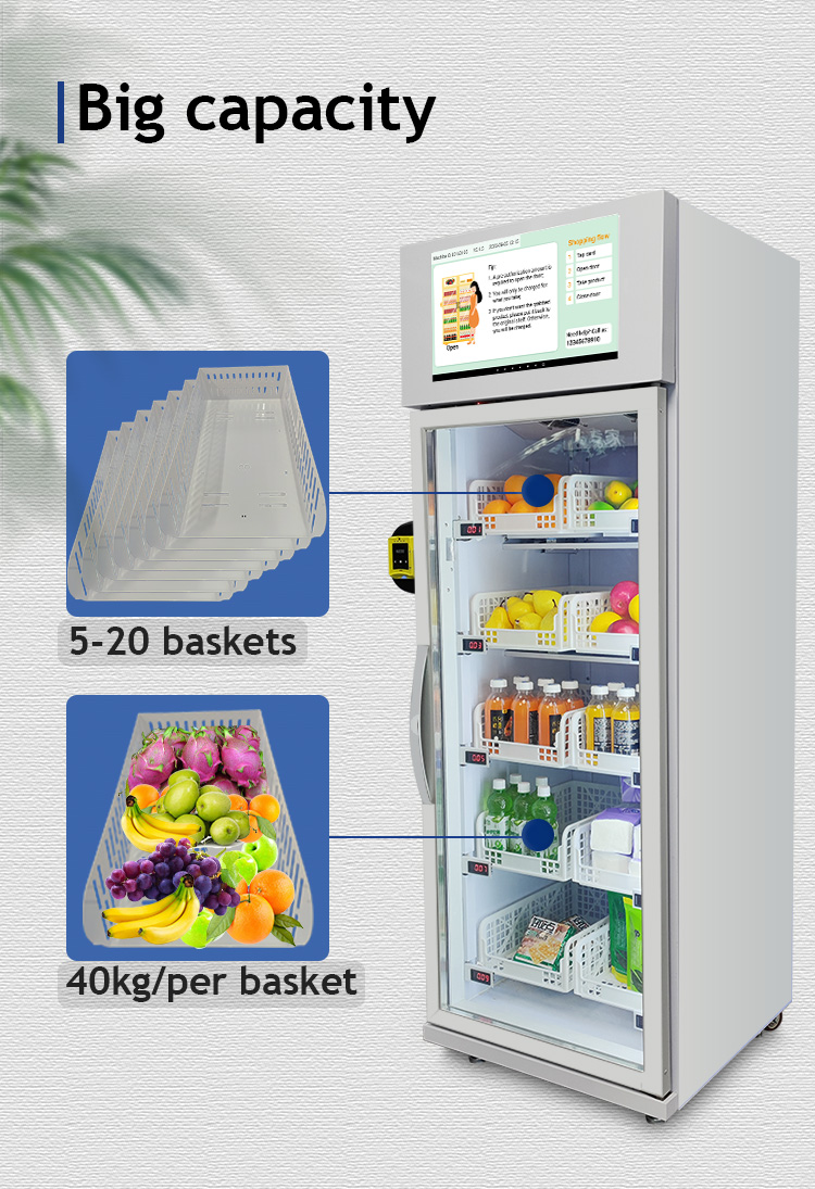 cooling fruit vegetable fridge vending machine for sale