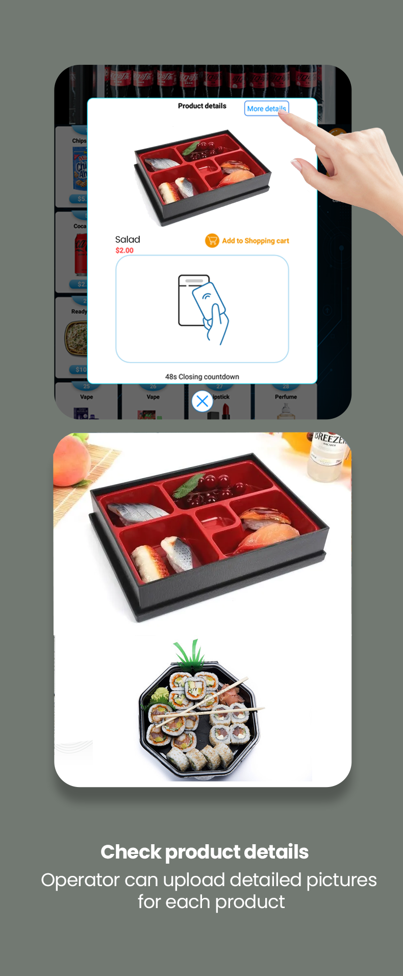 Cooling Sushi Vending Machine for Ready Food Fast Food