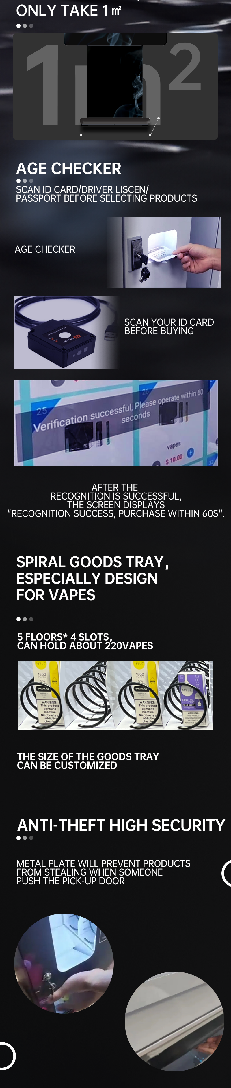 OEM ODM standing type vape vending machine with age verify