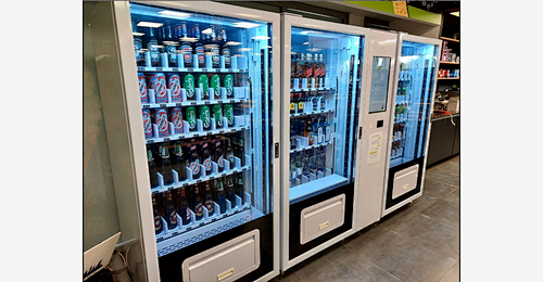grand distributeur automatique de boissons et de snacks combinés avec ...