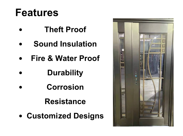 Modern Stainless Steel Entry Doors with Glass | Top Victory