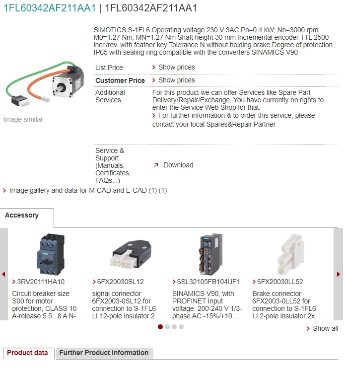 1FL6042-2AF21-1AA1 siemens motor siemens products China Supplier