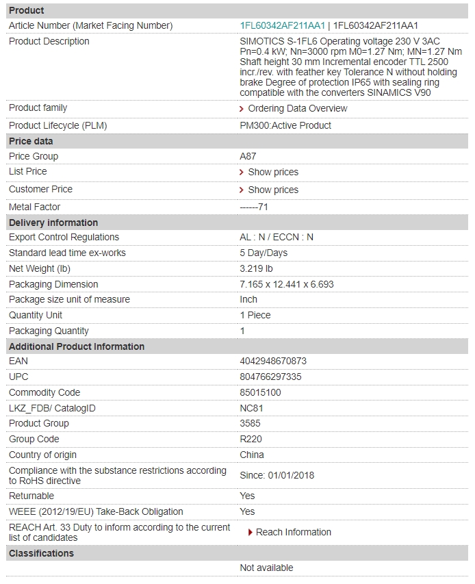 1FL6042-2AF21-1AA1 siemens motor siemens products China Supplier