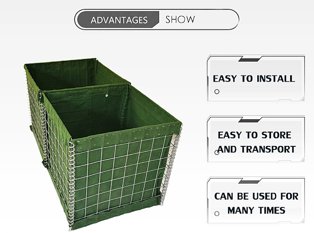 Welded wire gabions , defensive barrier , defensive barrier wall ...