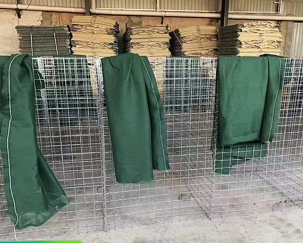 Welded wire gabions , defensive barrier , defensive barrier wall ...
