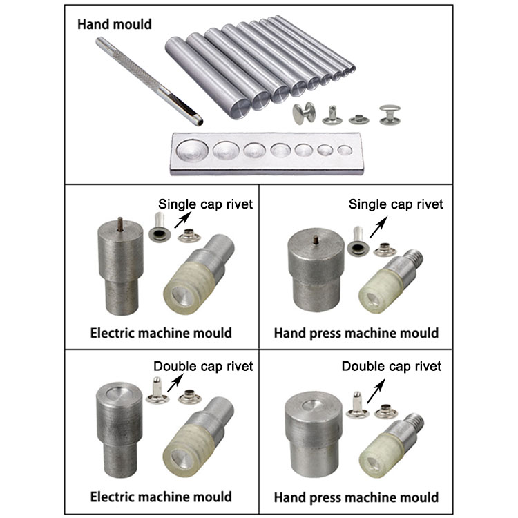 Rivet Fix Die Sets Manual Tools Hand，Press Dies Mould Rivet，-DH TEXTILE