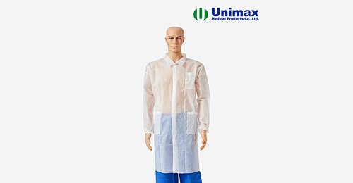 non-woven lab coat,lab coat with buttons,UnimaxMedica