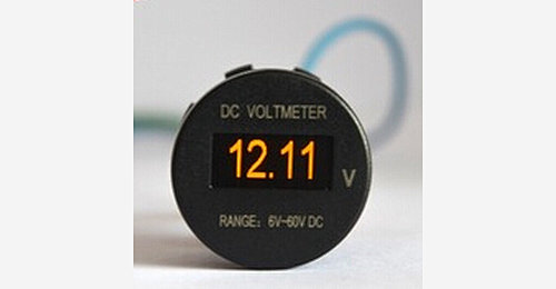 DC 12V 24V Waterproof Car Voltmeter LED Digital Display, Round Voltage ...