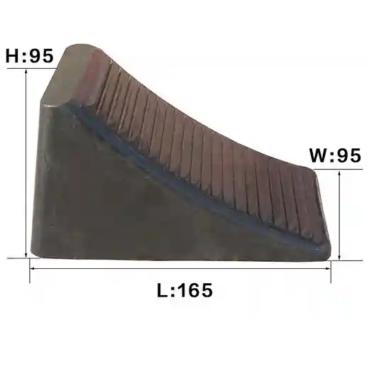 Heavy equipment wheel chocks. colorfast, oil resistant
