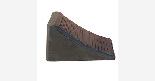 Heavy equipment wheel chocks. colorfast, oil resistant