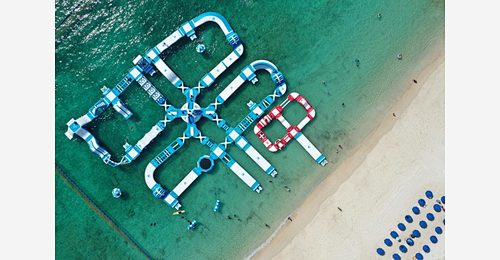 obstacle course on water