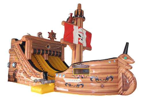 commercial inflatable pirate ship water slide